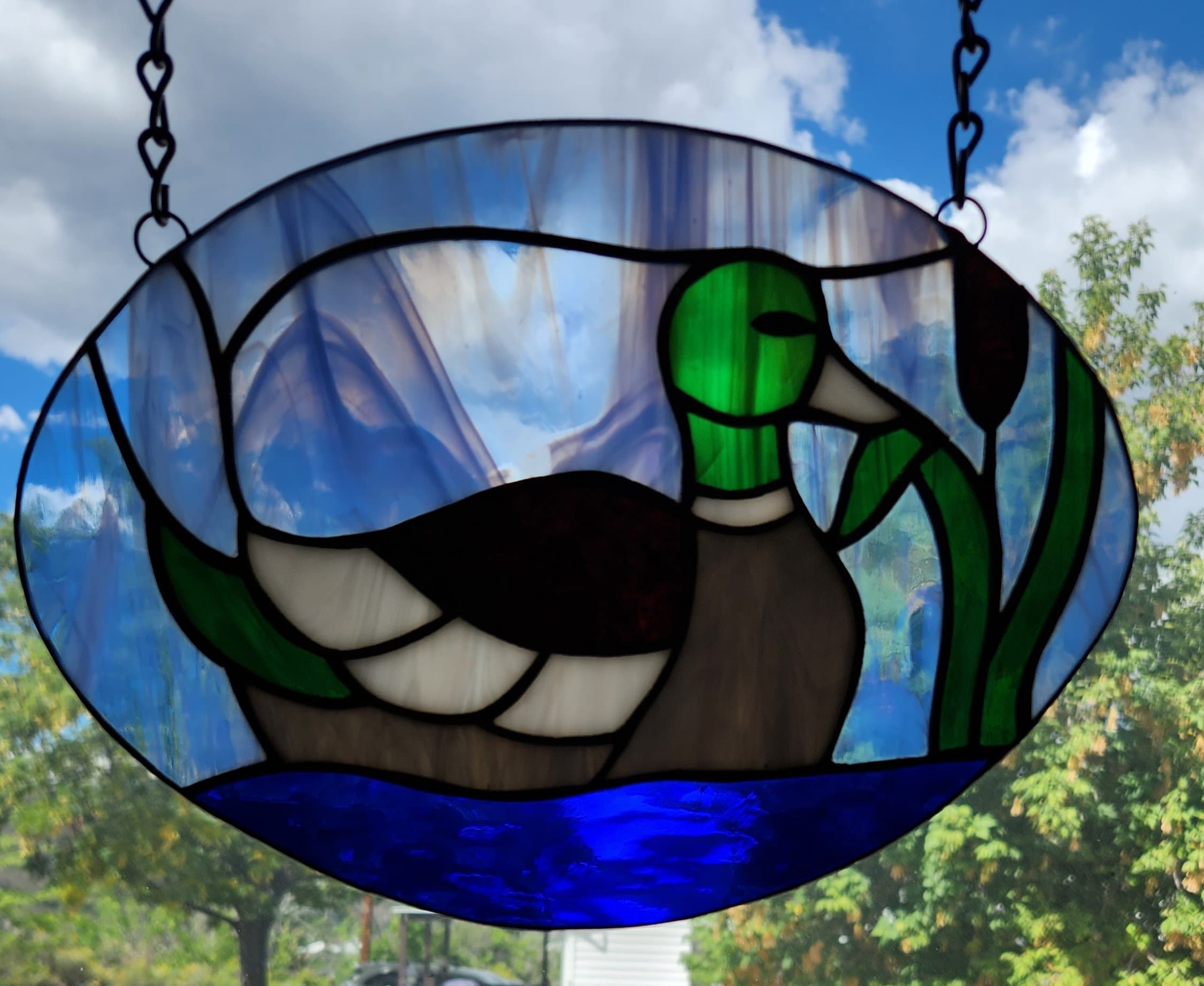 Duck in Water Stained Glass Panel - Etsy