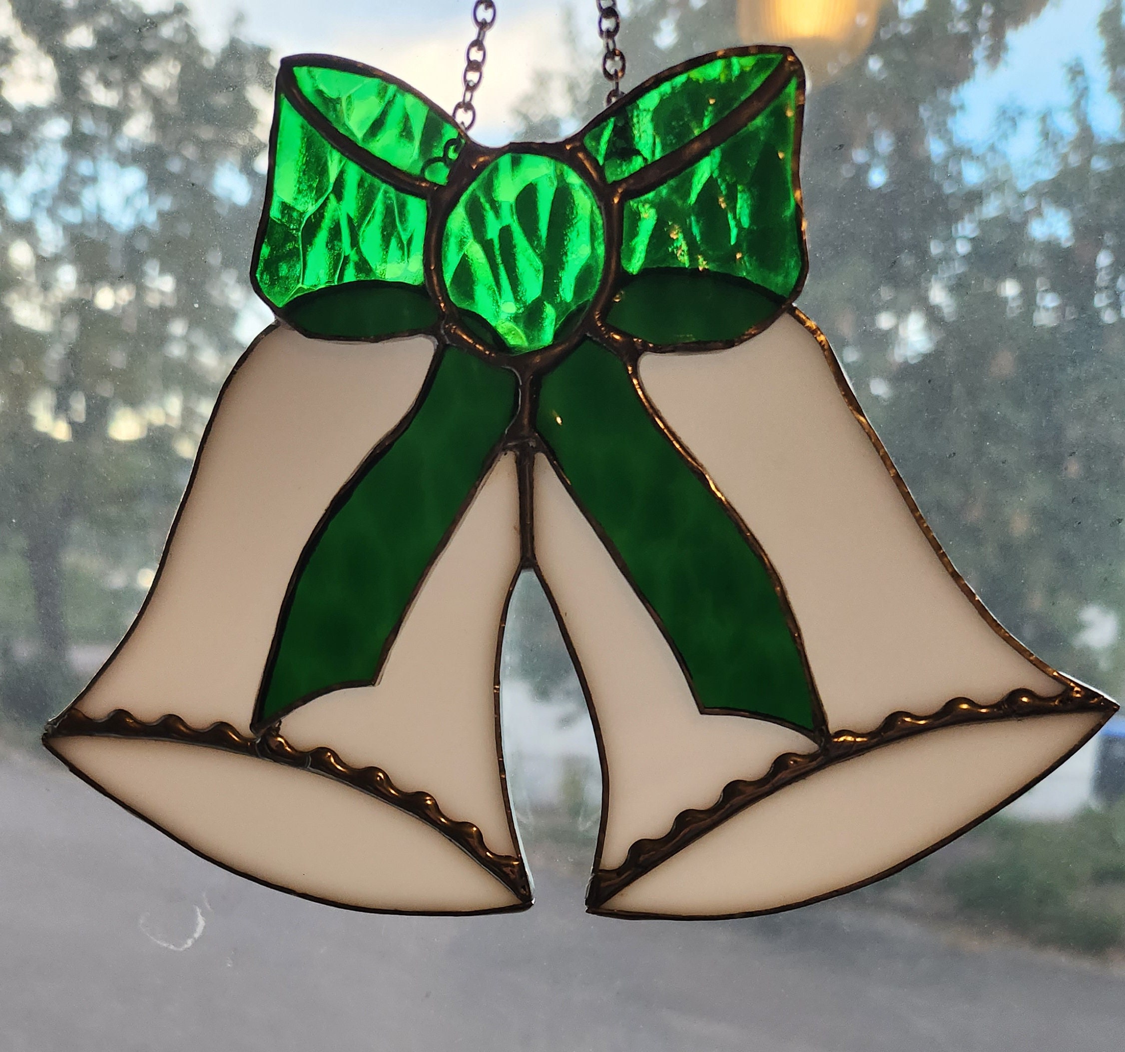 Bells With Bow Stained Glass - Etsy