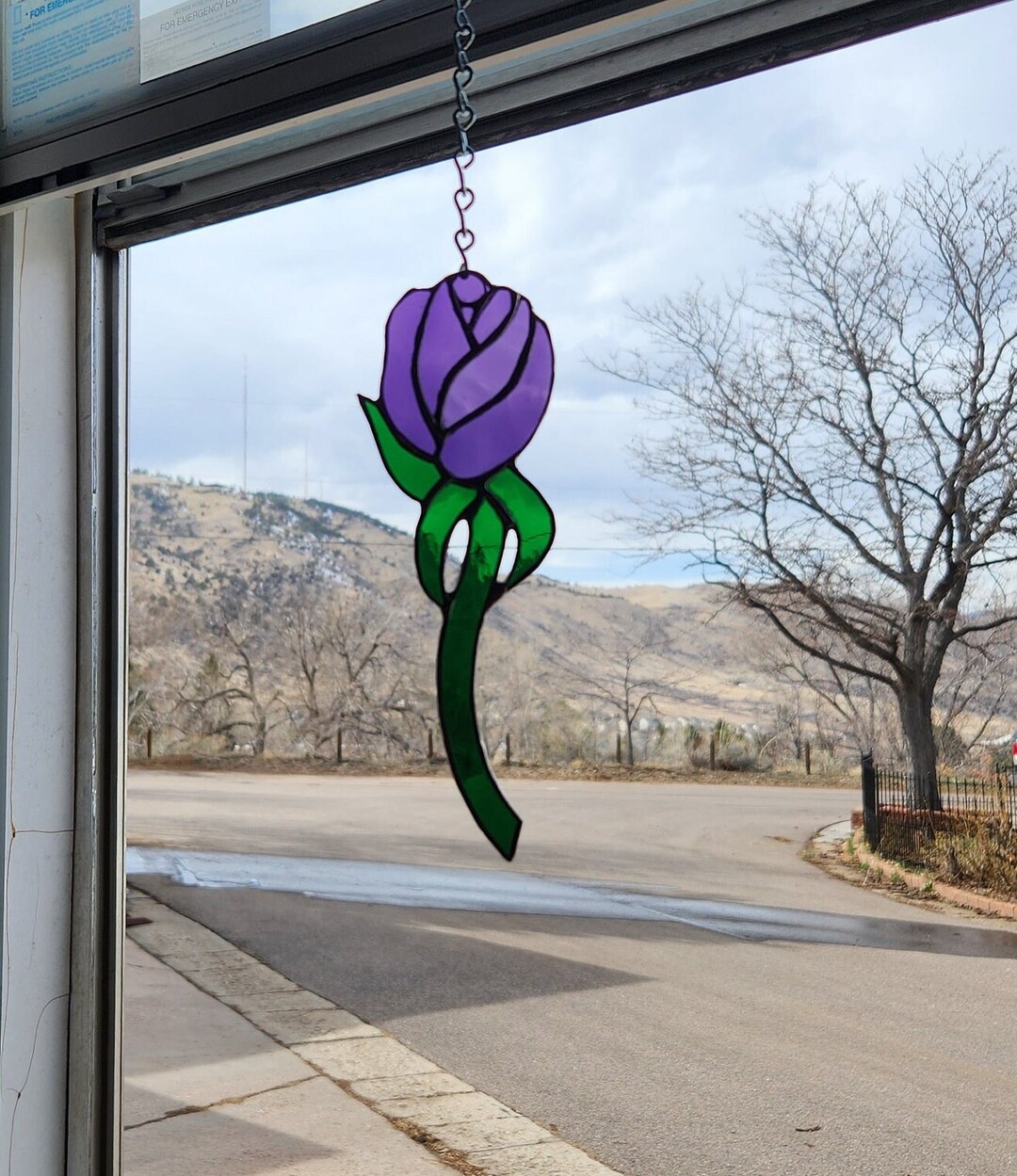 Rosebud Blooming Flower-stained Glass Decoration - Etsy