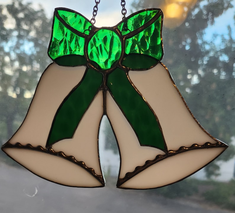 Bells With Bow Stained Glass - Etsy