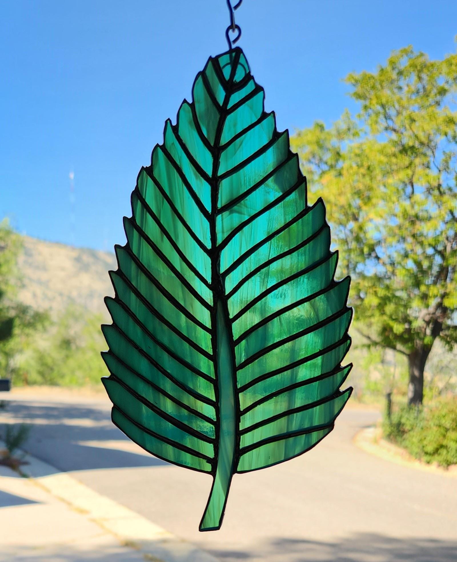 Elm Leaf-stained Glass - Etsy