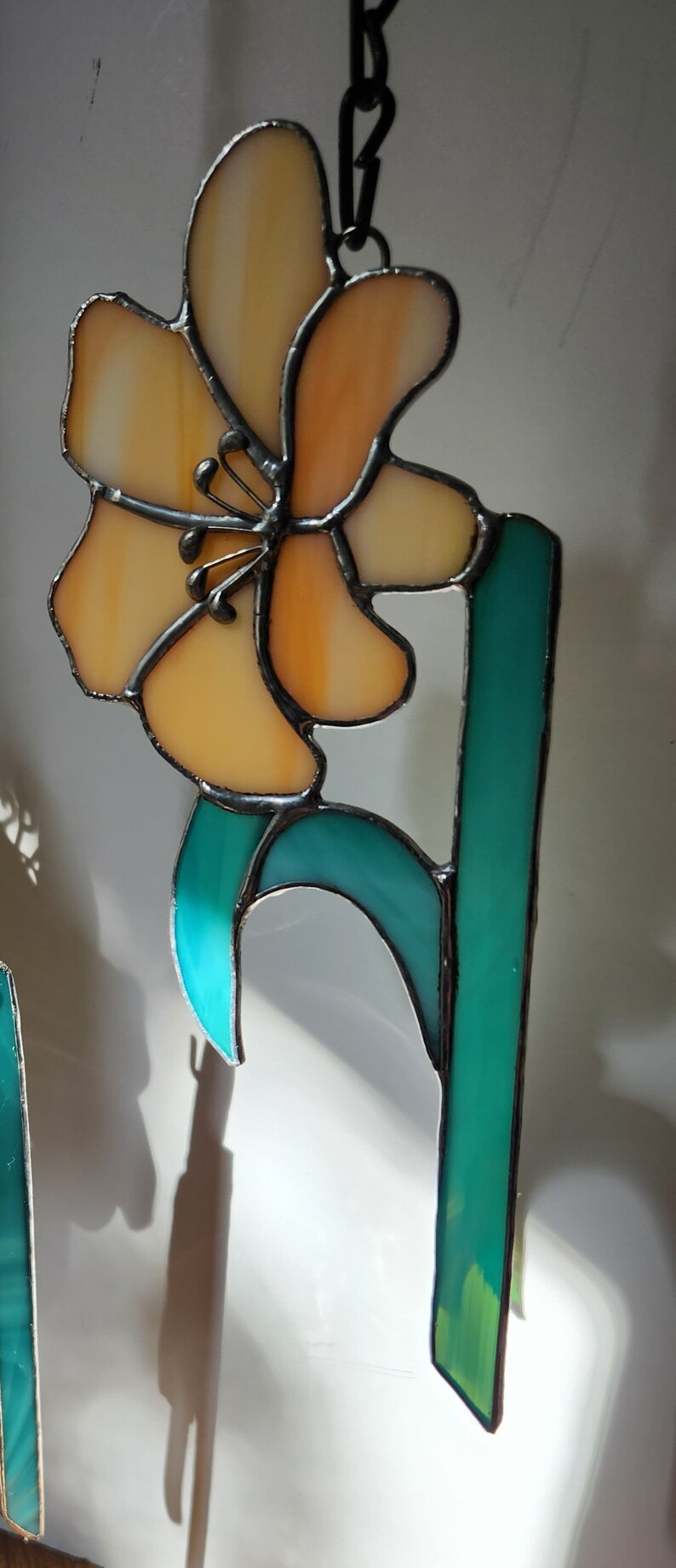 Lily Flower Stained Glass Decoration - Etsy