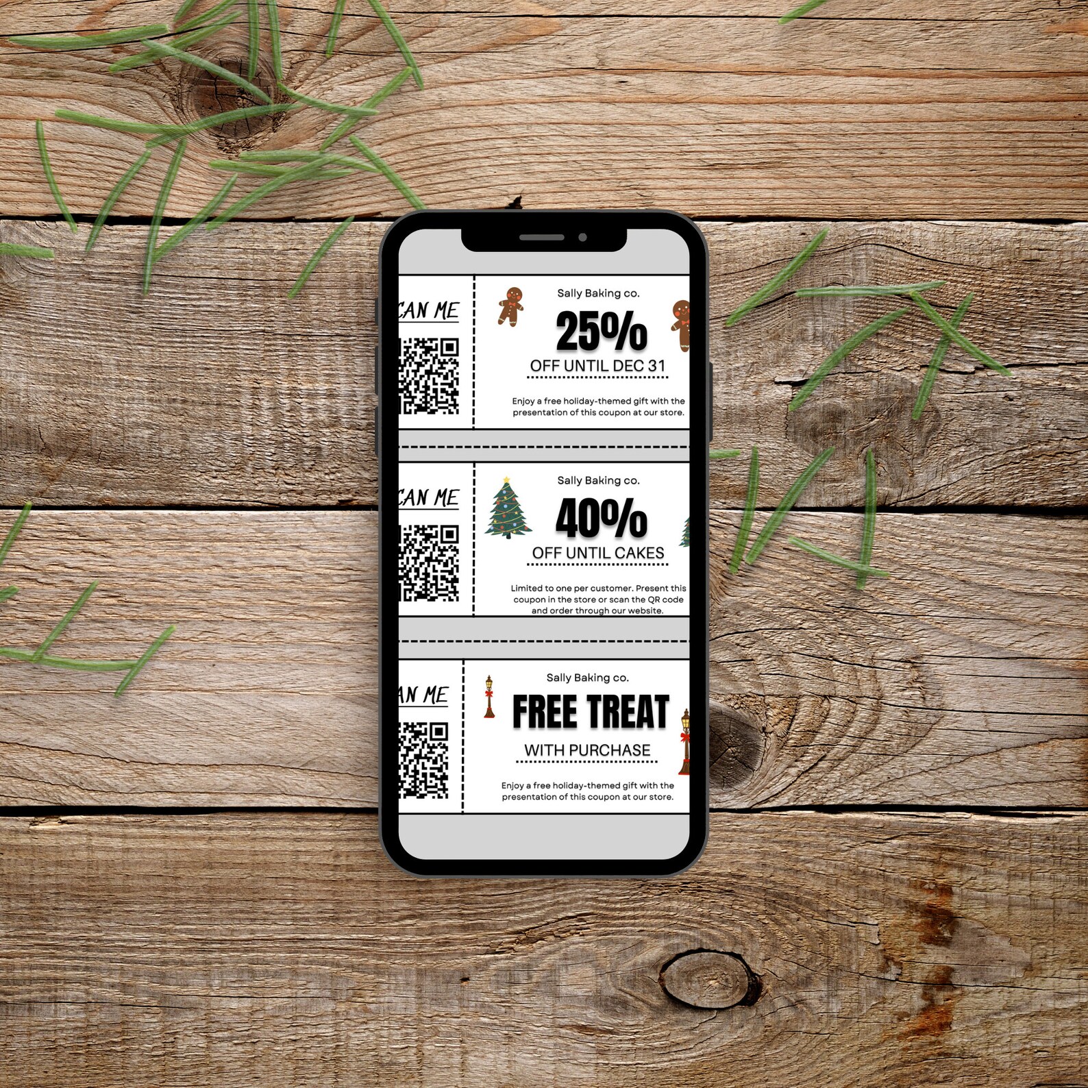 Christmas Coupon QR Code Templates Small Business | Modern Holiday ...