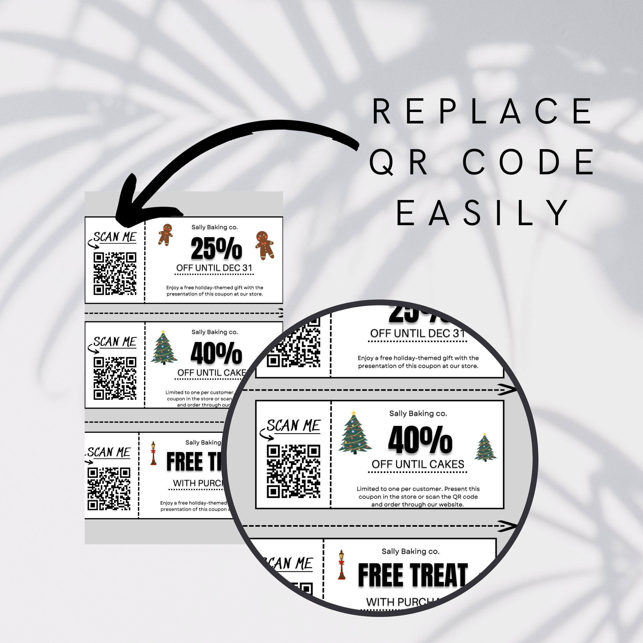 Christmas Coupon QR Code Templates Small Business | Modern Holiday ...
