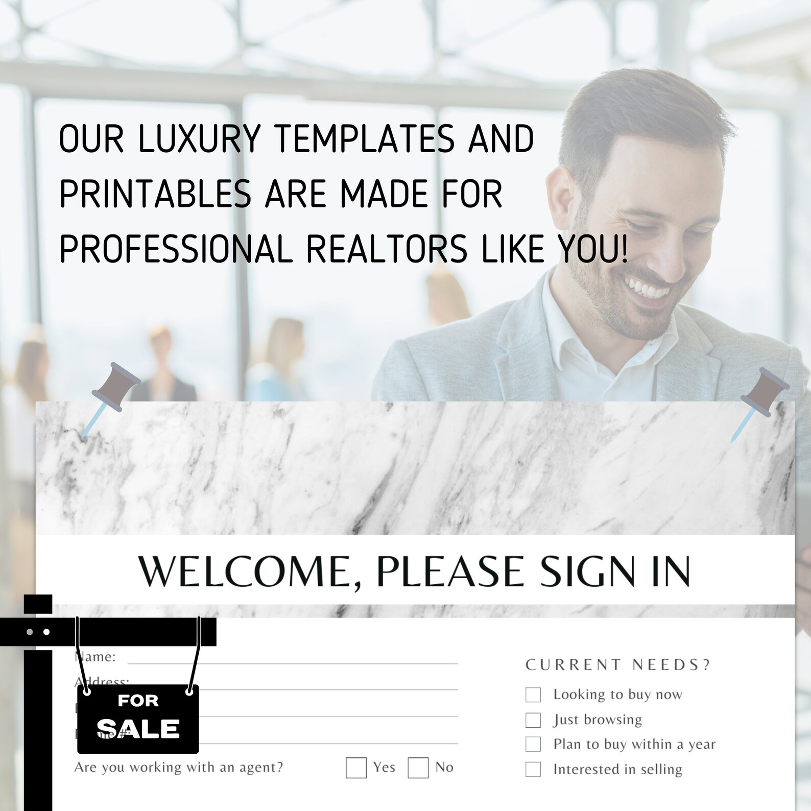 Open House Sign in Sheet | 1 Page Printable Real Estate Agent Form ...