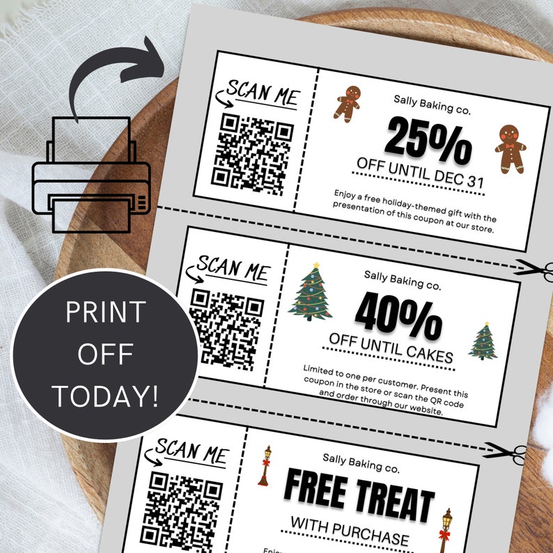 Christmas Coupon QR Code Templates Small Business | Modern Holiday ...