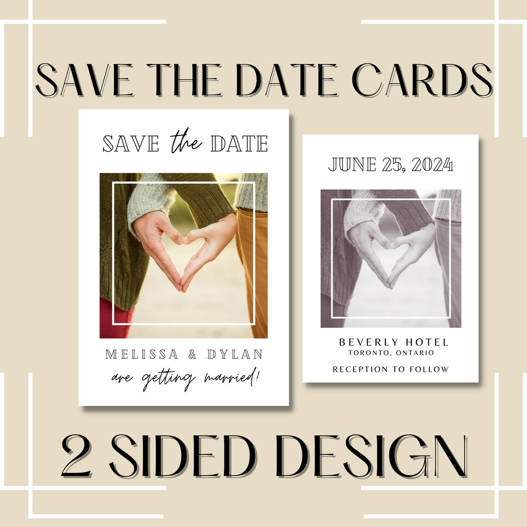 Elegant Save the Date Card Template | Complete With Couple's Names and ...