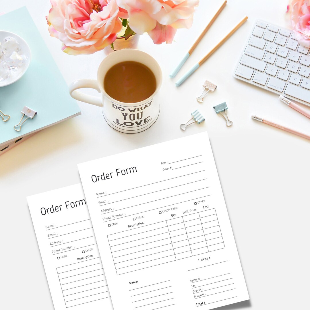 2024 Modern Order Form for Small Businesses | Black and White Order ...