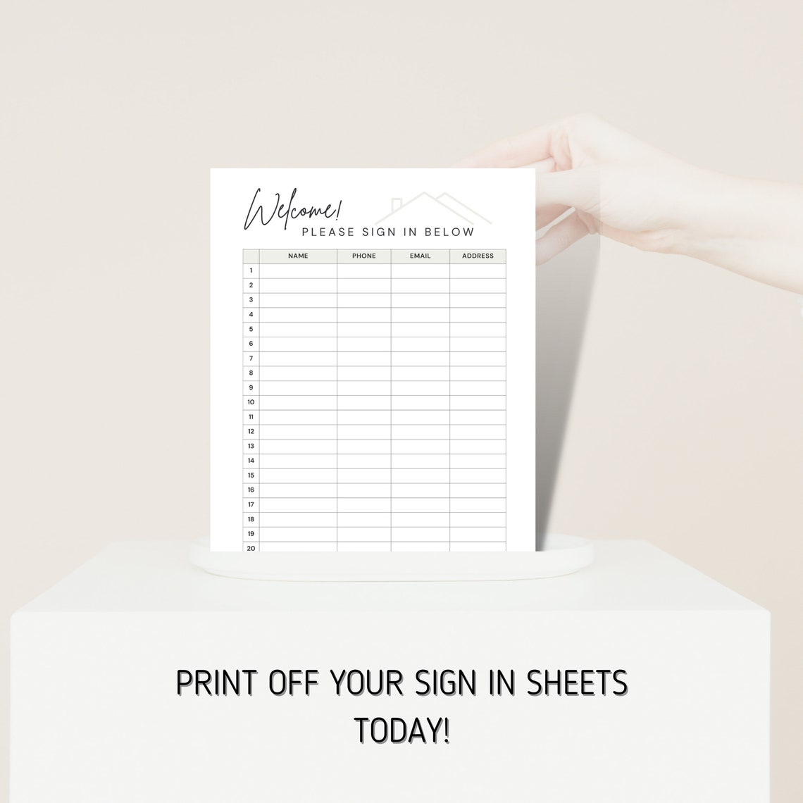 Open House Sign-in Sheet Printable | Real Estate Agent , Realtor ...