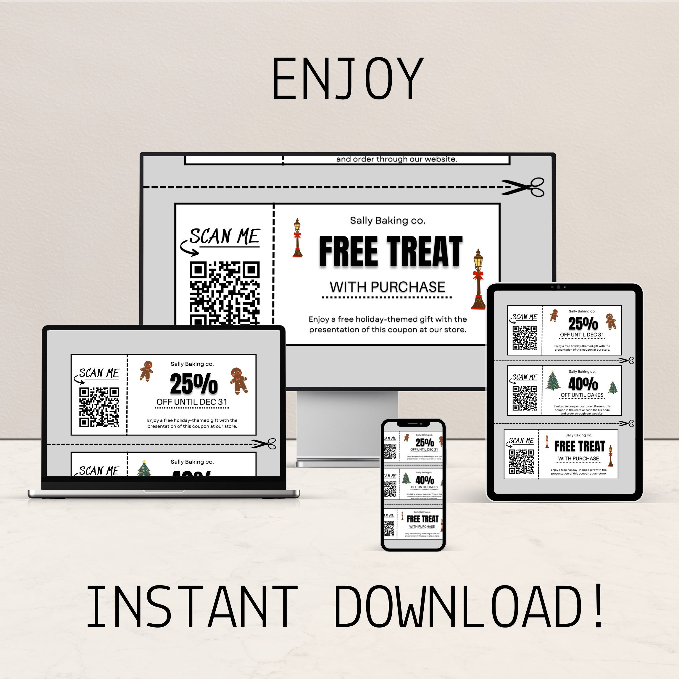 Christmas Coupon QR Code Templates Small Business | Modern Holiday ...