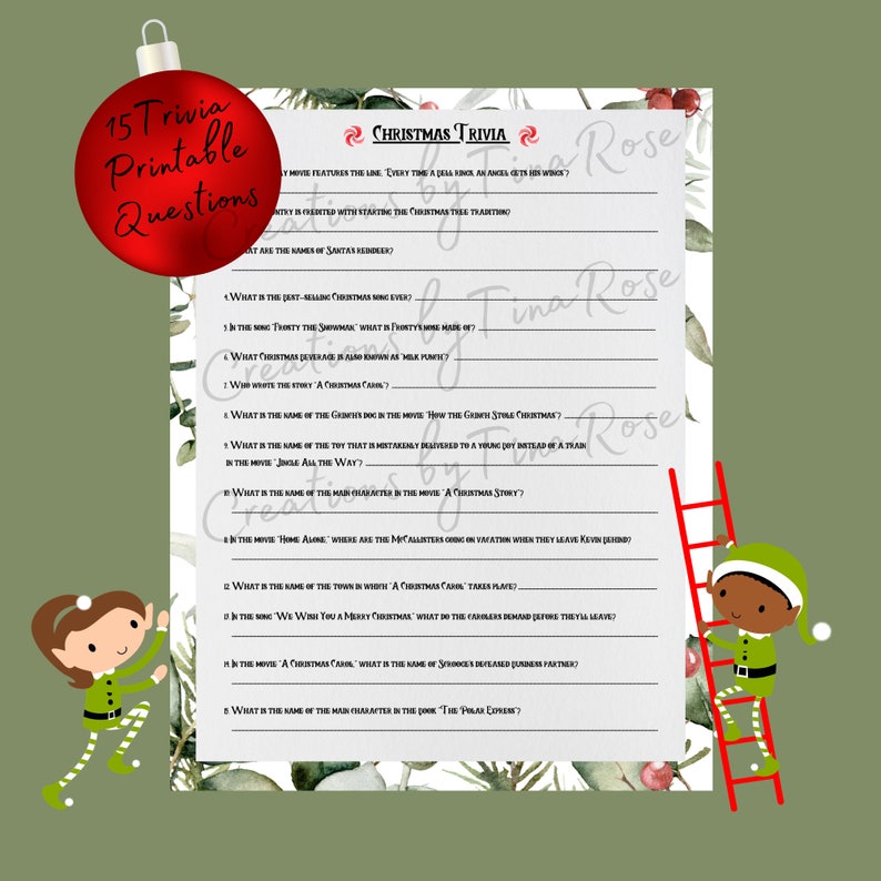 Christmas Trivia Holiday Party Game - Etsy