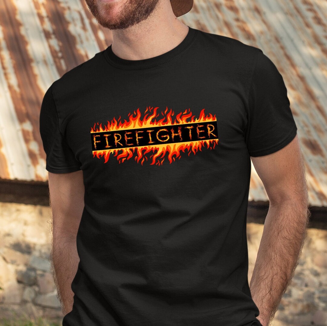 Firefighter Flame Shirt Fire Department Tee FF Retirement Gift ...