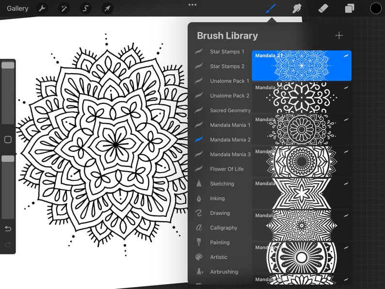 Procreate Mandala Designs 60 Mandala Brushes Handmade - Etsy