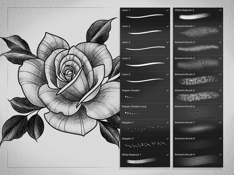 Procreate Tattoo Shading Brushes Stipple Brushes Tattoo - Etsy