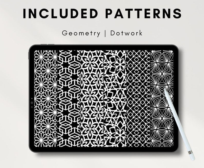 30 Geometric Procreate Brushes 30 Seamless Patterns Pattern - Etsy