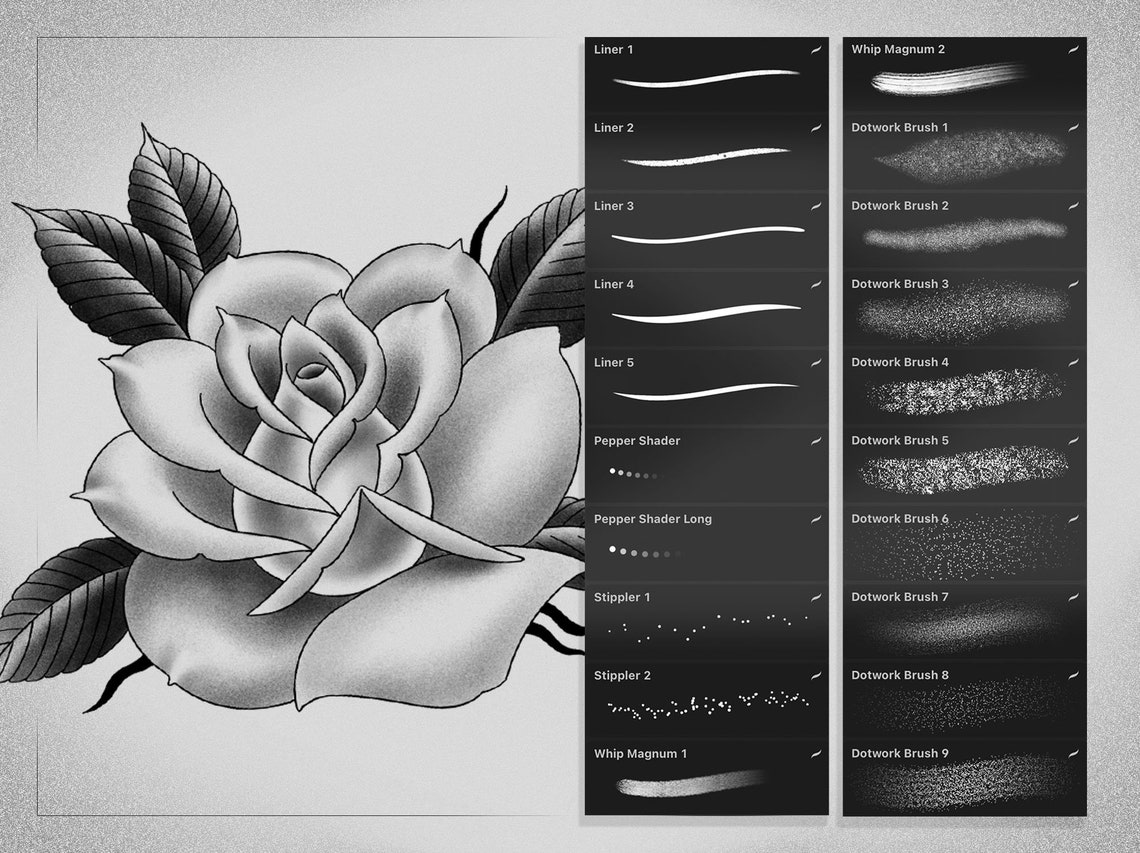 Procreate Tattoo Shading Brushes Stipple Brushes Tattoo - Etsy