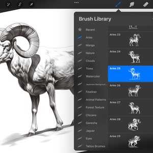 Procreate - Aries Tattoo Designs - Aries Zodiac Tattoo Stamps - Digital ...