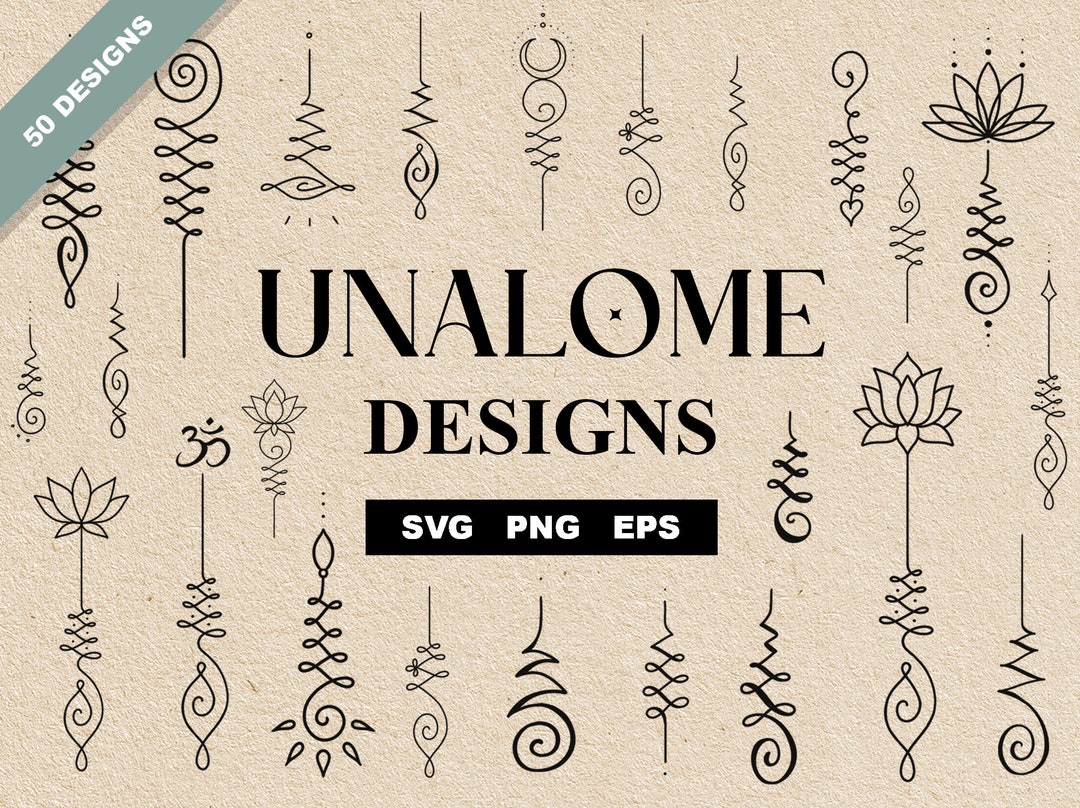 50 Unalome SVG Bundle: Tattoo Designs, Yoga & Meditation (digital Cut ...