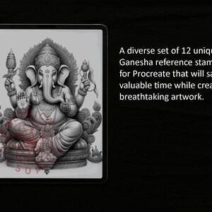 Procreate - 12 Ganesha Designs - Ganesha Tattoo Stamps - Digital ...