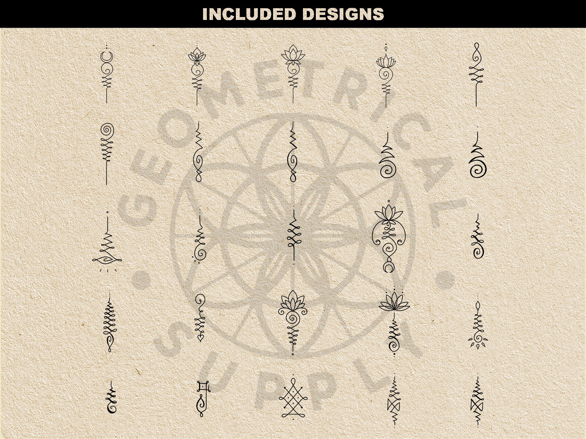 50 Unalome SVG Bundle: Tattoo Designs, Yoga & Meditation (digital Cut ...