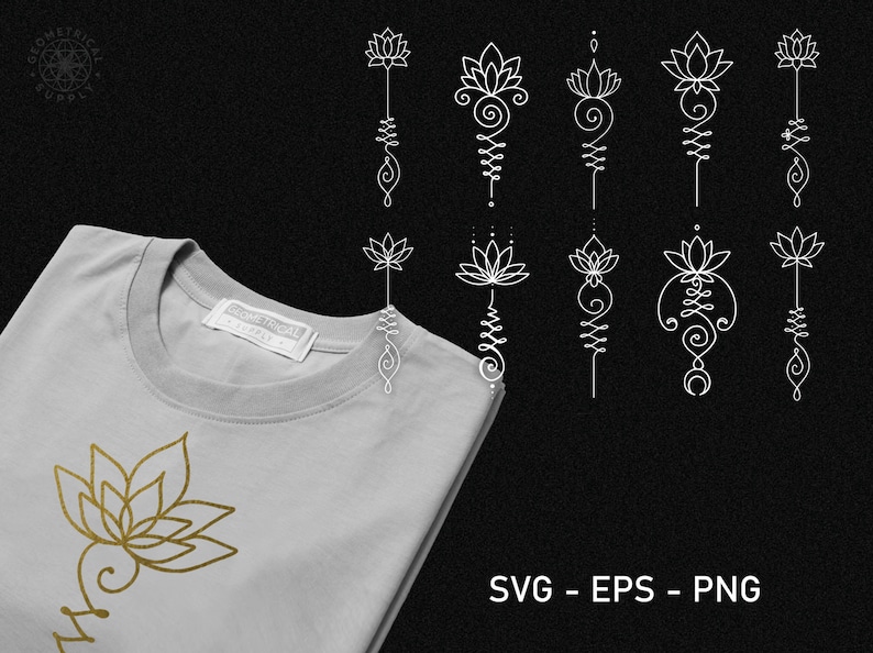 10 Unalome Lotus Flower Bundle SVG EPS PNG Files for Cricut - Etsy