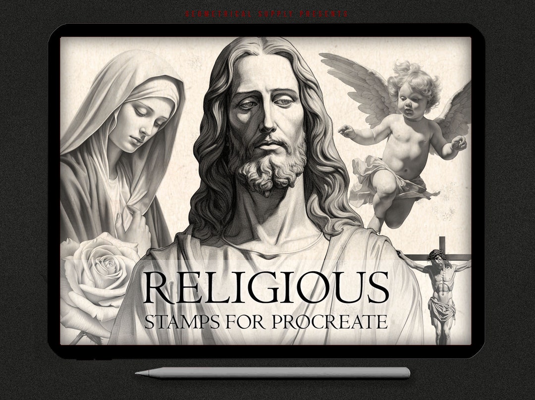 Religious Tattoo Stamps: Procreate Brushset (digital Download) - Etsy