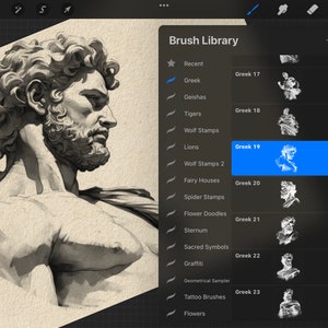 Procreate - Greek Gods - Tattoo Designs - Greek and Roman Brushset for ...