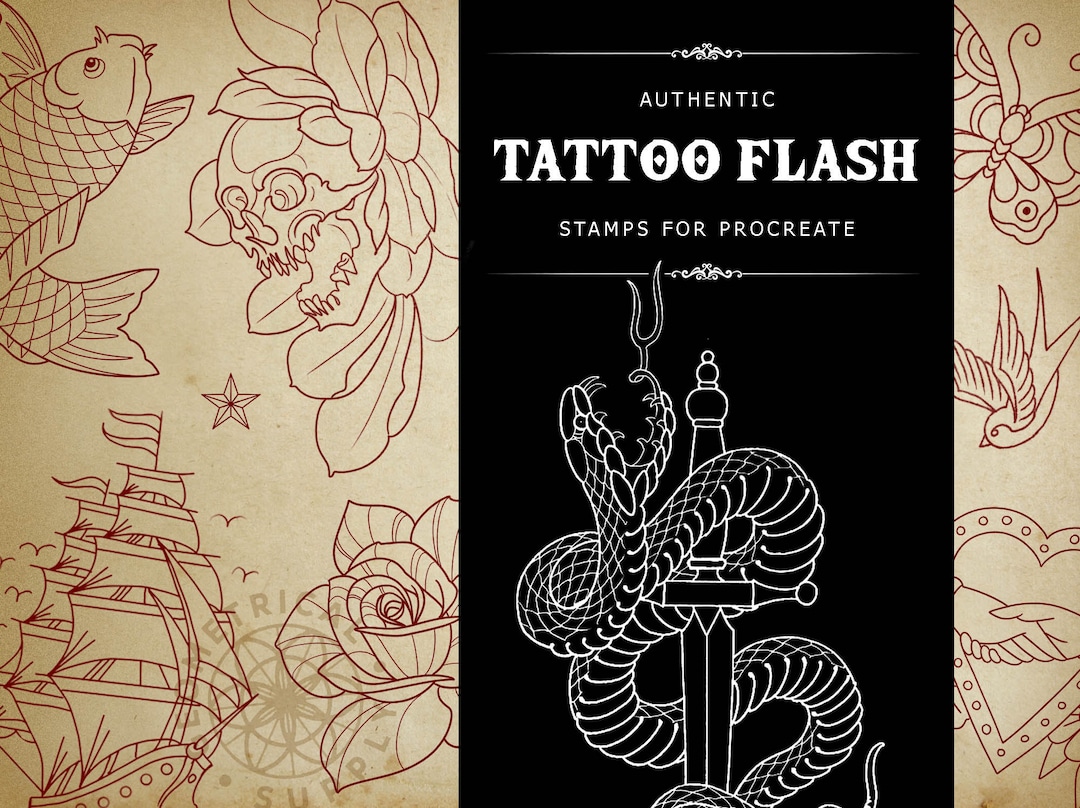 Procreate - Tattoo Flash - Handmade Tattoo Design Stamps - Etsy