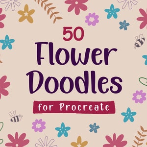 Procreate Flower Doodles Flower Brushes Flower Stamps Procreate Brushes ...