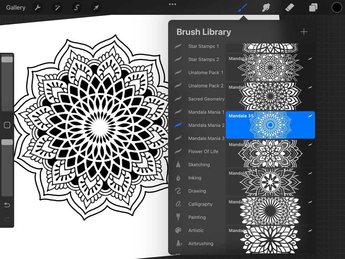 Procreate Mandala Designs 60 Mandala Brushes Handmade - Etsy