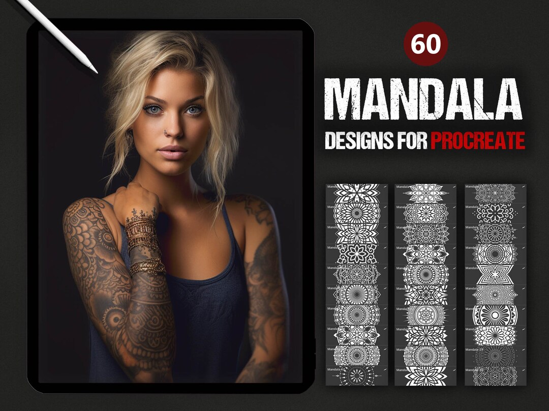 Procreate Mandala Designs 60 Mandala Brushes Handmade - Etsy