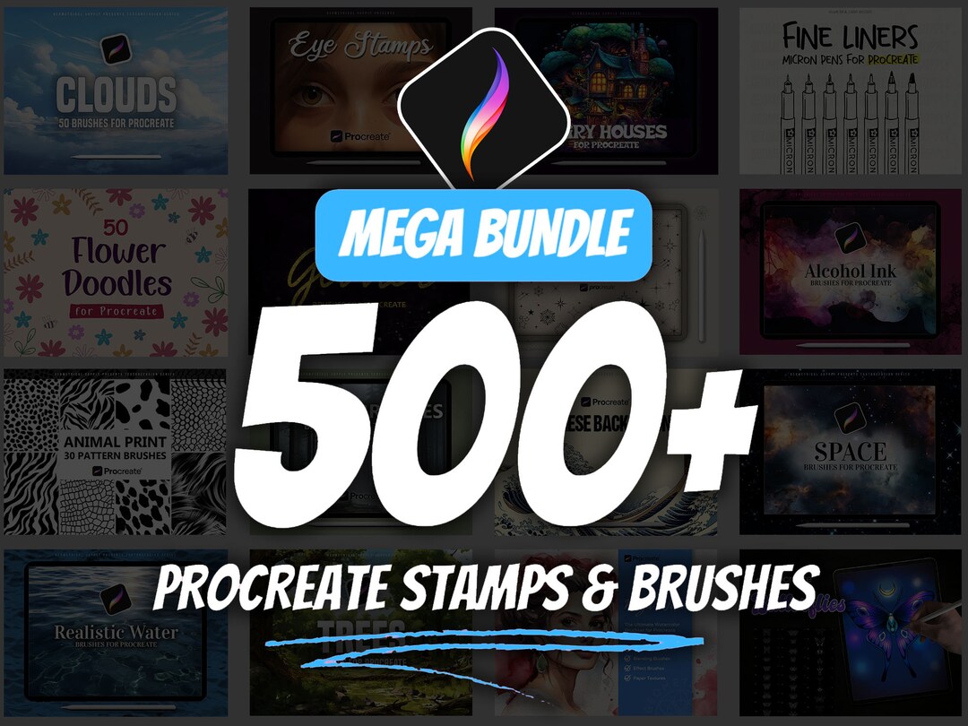 Procreate Mega Bundle - Brushes & Stamps - Etsy