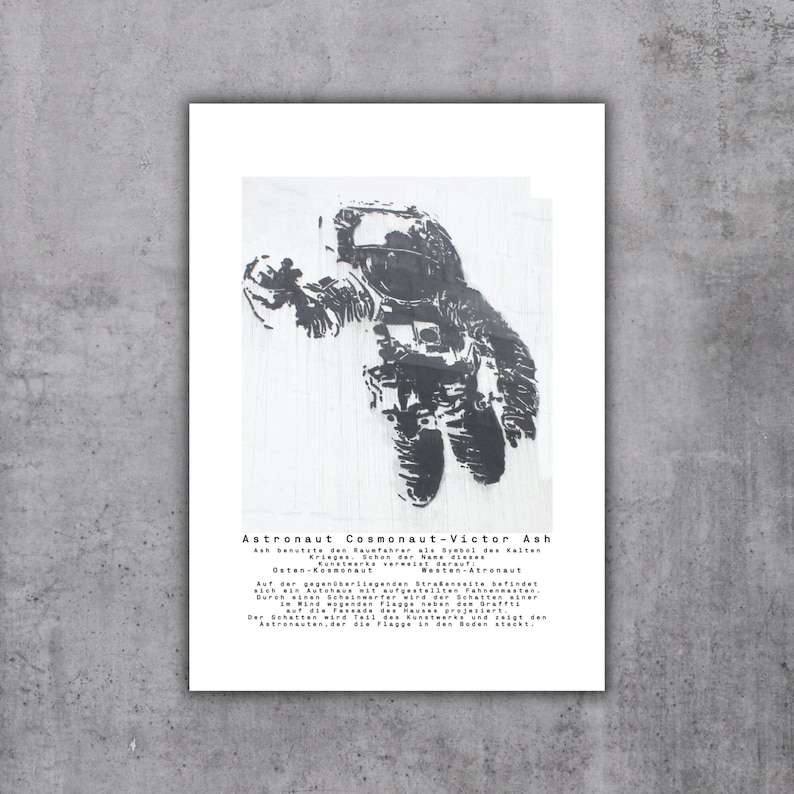 Berlin Street Art Astronaut Cosmonaut by Victor Ash / Sofort - Etsy