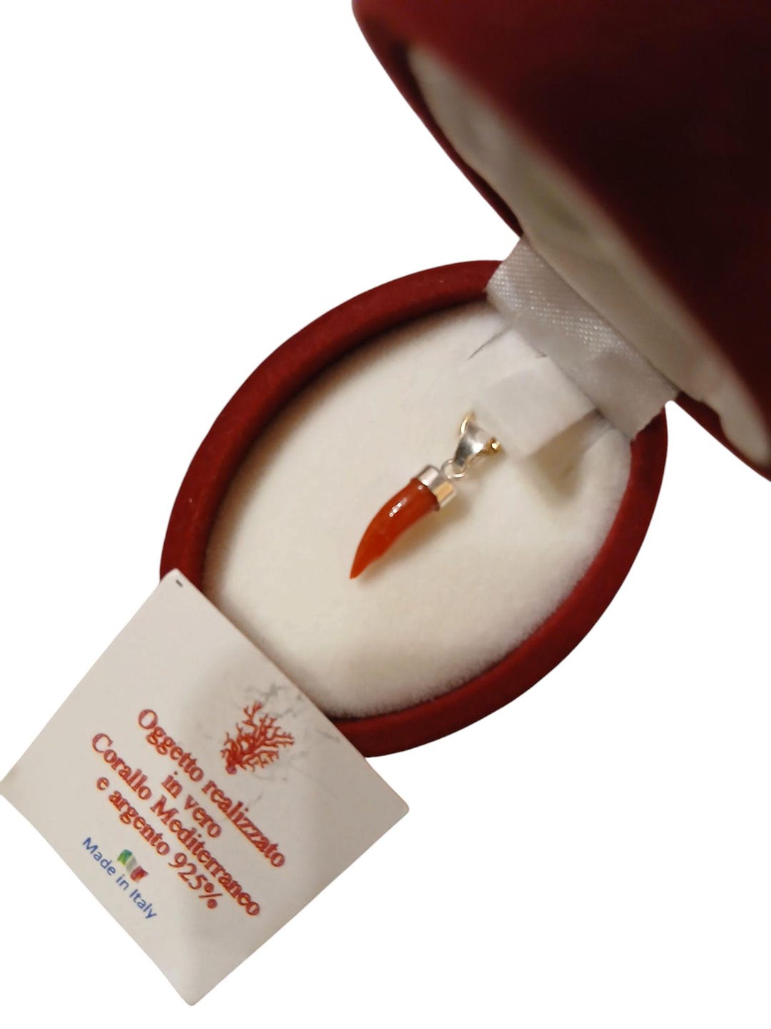 Corniciello, Small Good-luck Horn Made of Mediterranean Red Coral and ...