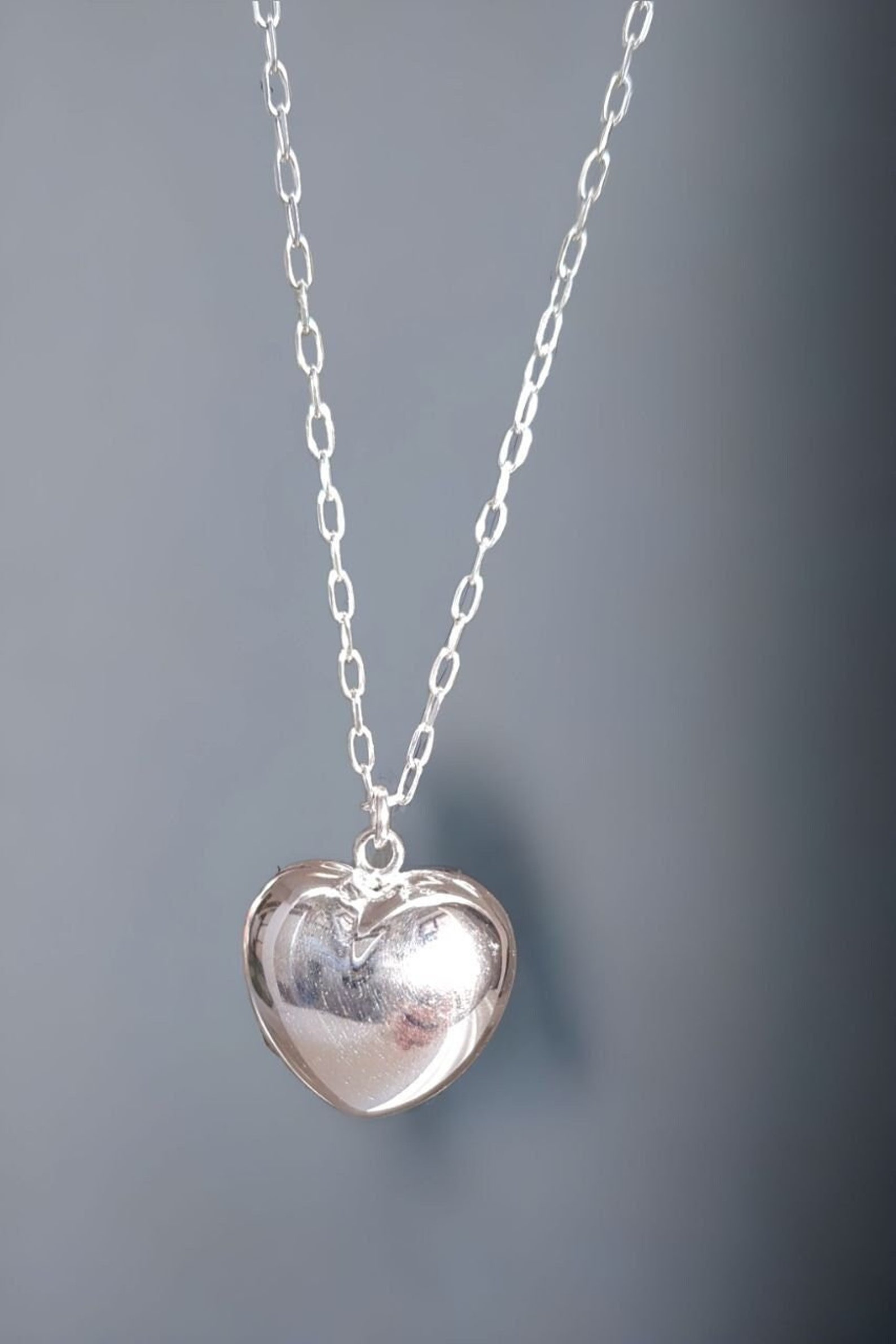 Forzatina Necklace With Rounded Heart Pendant in Rhodium Plated 925 ...