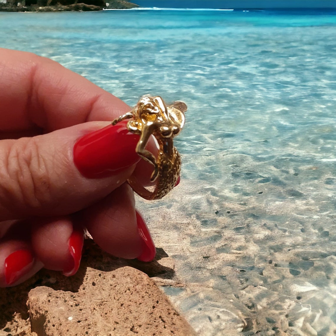 Mermaid Ring in 925 Sterling Silver or Gold-plated 925 Sterling Silver ...