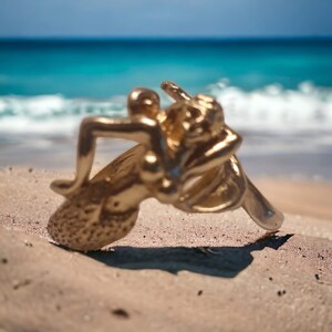 Mermaid Ring in 925 Sterling Silver or Gold-plated 925 Sterling Silver ...