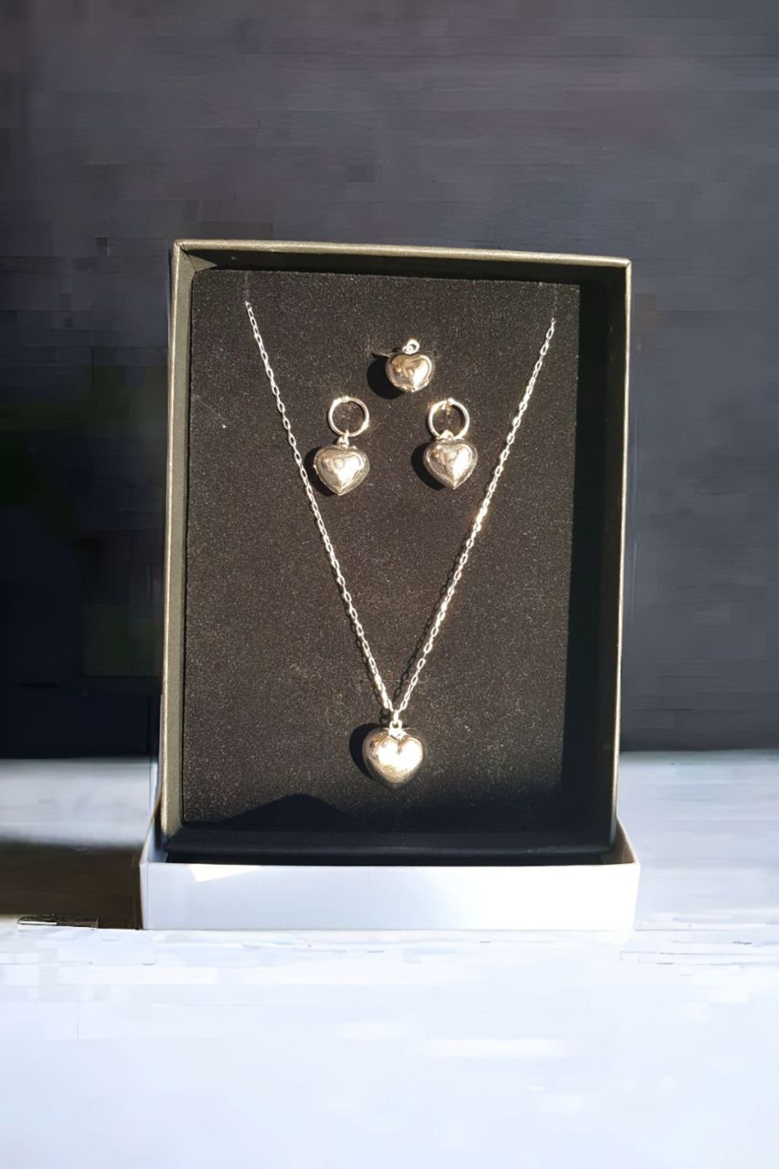 Forzatina Necklace With Rounded Heart Pendant in Rhodium Plated 925 ...