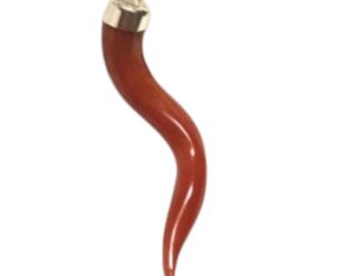 Rare Horn, Mediterranean Red Coral and 925 Sterling Silver Horn ...