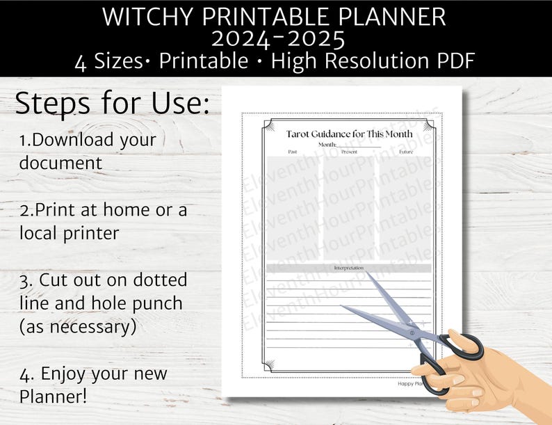Witchy Planner Printable, Tarot Journal, Goth ADHD Planner, Goth A5 ...