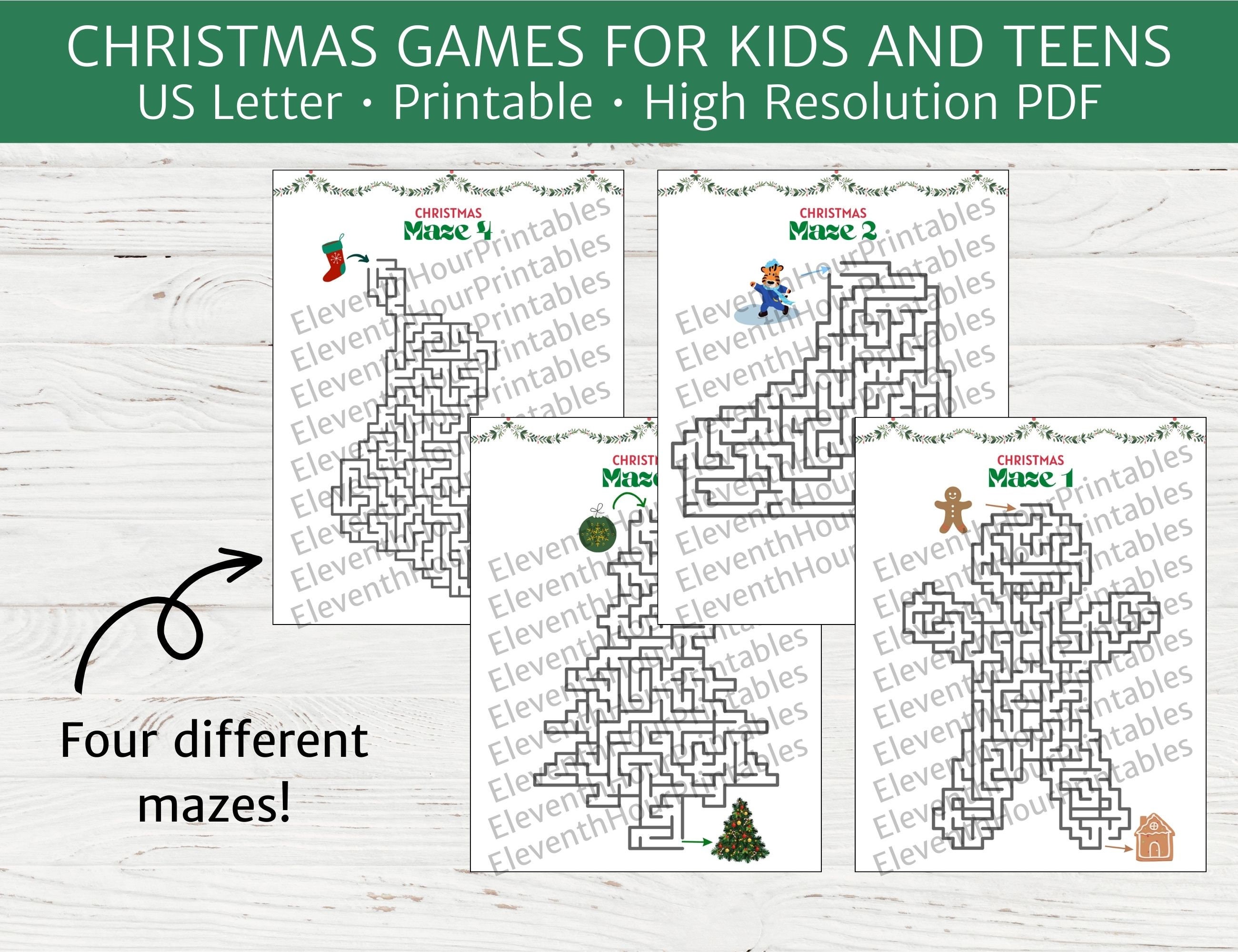 Printable Christmas Games for Kids, Christmas Games for Teens, Family ...