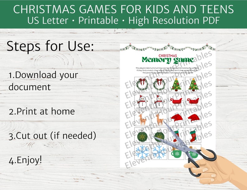 Printable Christmas Games for Kids, Christmas Games for Teens, Family ...