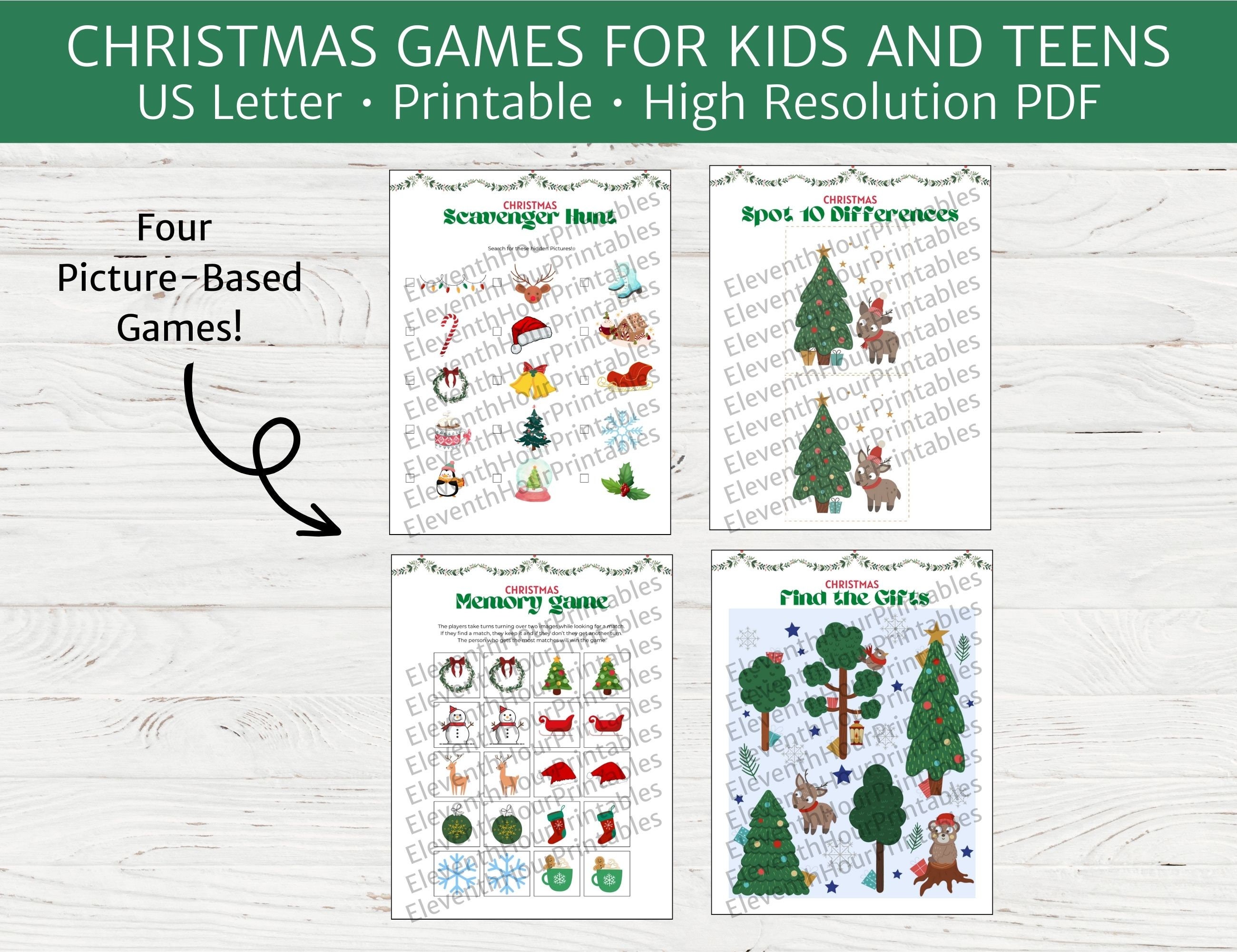 Printable Christmas Games for Kids, Christmas Games for Teens, Family ...
