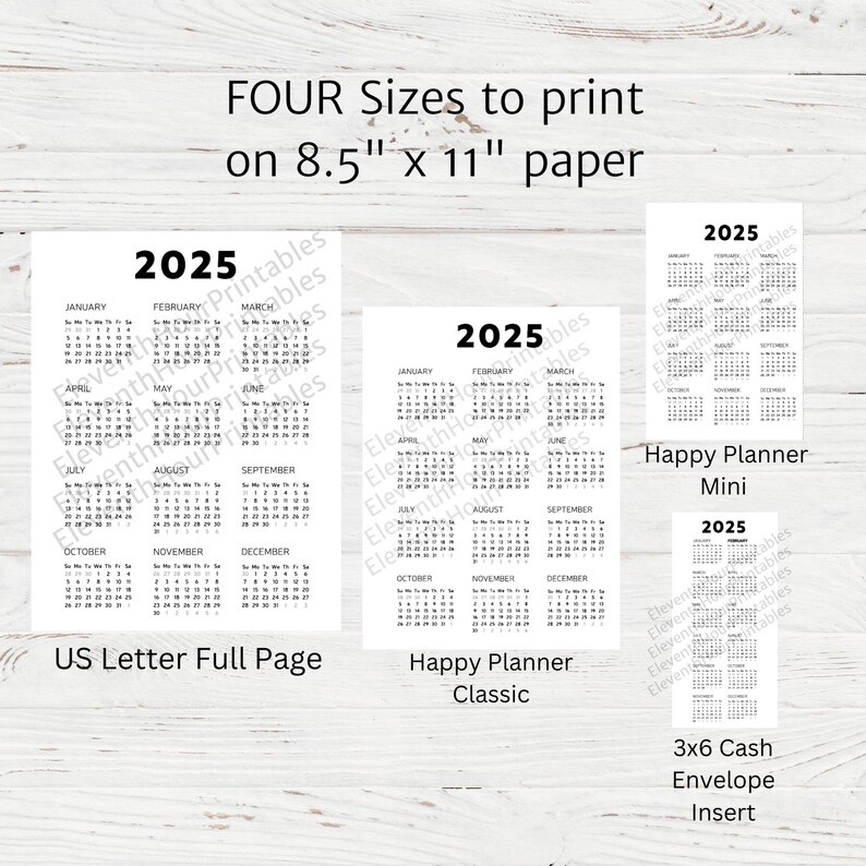 Basic 2025 Calendar, 2025 Printable Calendar, 12 Month Desk Calendar ...