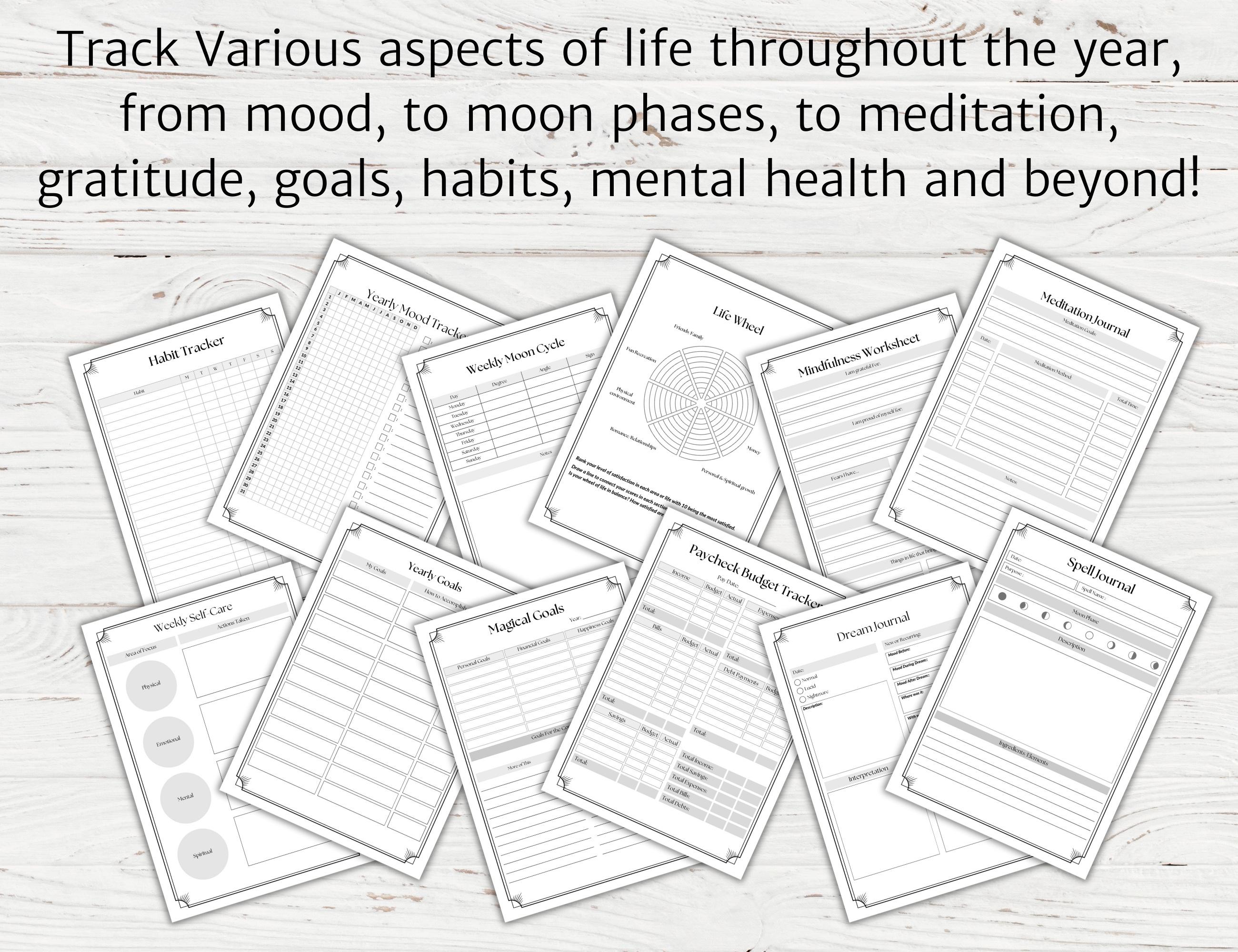 Witchy Planner Printable, Tarot Journal, Goth ADHD Planner, Goth A5 ...