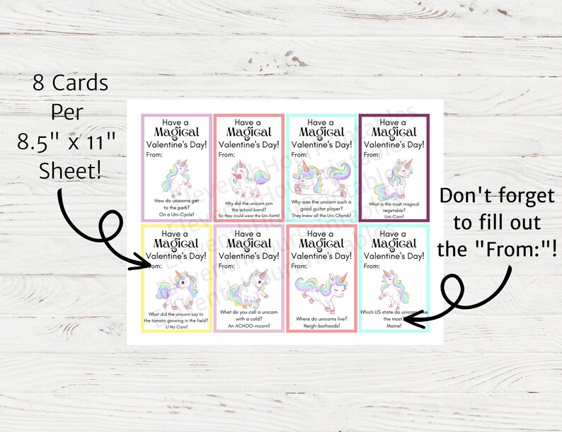 Printable Valentine's Day Cards for Kids, Unicorn Themed Valentines ...