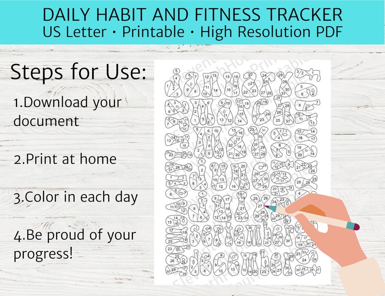 Habit Tracker, Workout Tracker, Daily Fitness Tracker, Daily Habit ...