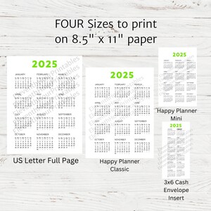 Lime Green 2025 Calendar, 2025 Printable Calendar, 12 Month Desk ...