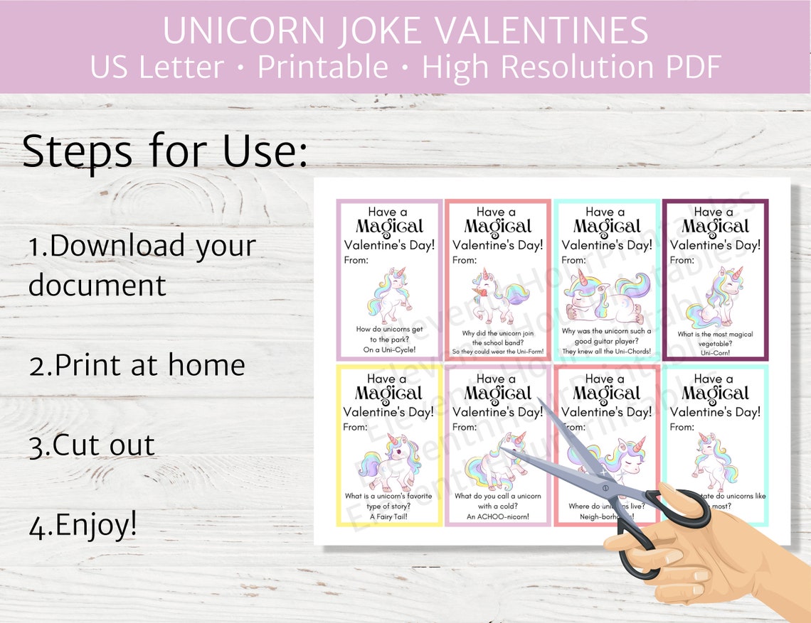 Printable Valentine's Day Cards for Kids, Unicorn Themed Valentines ...