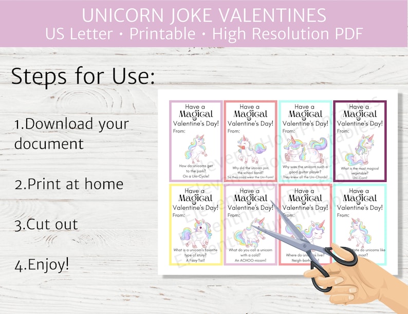 Printable Valentine's Day Cards for Kids, Unicorn Themed Valentines ...